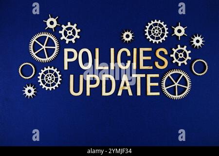 Update alphabet letters with gears element on navy blue background ...
