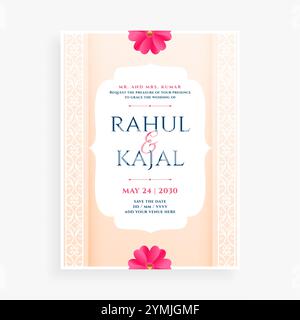 wedding or sagai with stylish invitation card poster design vector ...