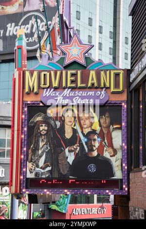 Movieland wax museum sign on Cliffton Hill in Niagara Falls, Ontario ...