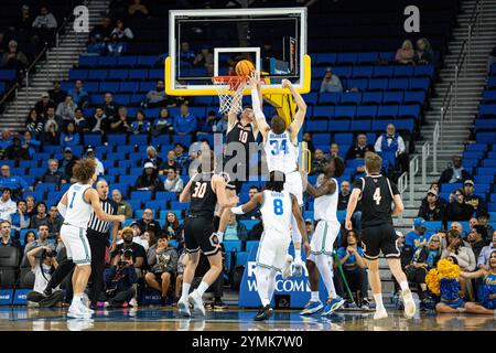 UCLA Bruins forward Tyler Bilodeau (34) against the North Carolina Tar ...