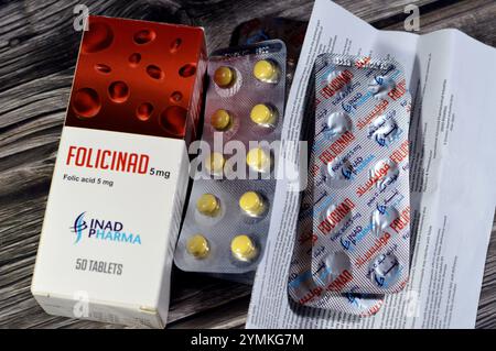 Cairo, Egypt, November 5 2024: Folicinad 5mg 50 Tabs, for the treatment ...
