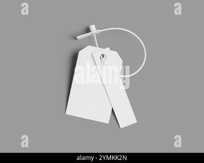 Flat Lay White Blank Price tag label Mockup Stock Photo - Alamy