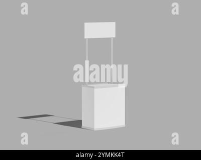 White Blank Isometric Portable Stand Booth 3D Mockup Rendered Stock ...