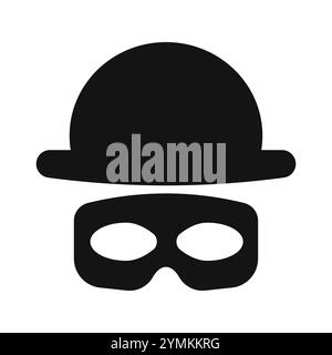 Incognito mask, villain or robber hide face element, black silhouette ...