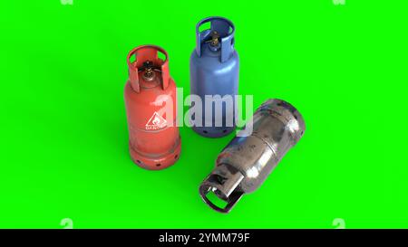 Flammable Gas Cylinder with GREEN background Stock Photo - Alamy