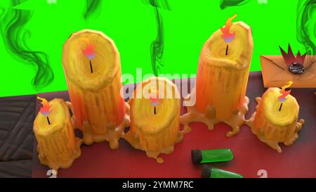 black magic table with green background Stock Photo - Alamy