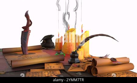 black magic table with white background Stock Photo - Alamy
