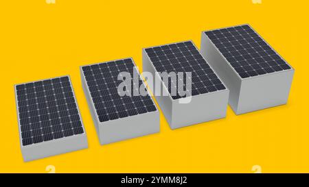 solar plate in bulk with yellow background Stock Photo - Alamy