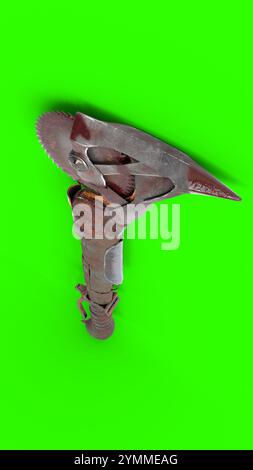 buzz saw axe with green background Stock Photo - Alamy