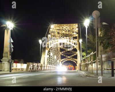 Evening View of the Kossuth Bridge in Gyor, Hungary - 28 April 2018 ...
