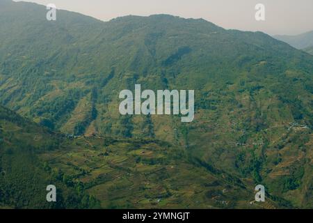Aerial view of Bhedetar hill station in Dhankuta, Nepal. High quality ...