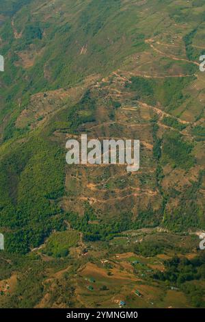 Aerial view of Bhedetar hill station in Dhankuta, Nepal. High quality ...