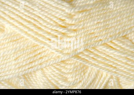 Texture of wool blend yarn, milky color. Warm wool blend yarn close-up ...