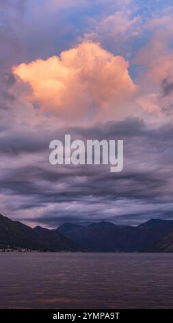 Stunning landscape of the Bay of Kotor in Montenegro as seen from the ...