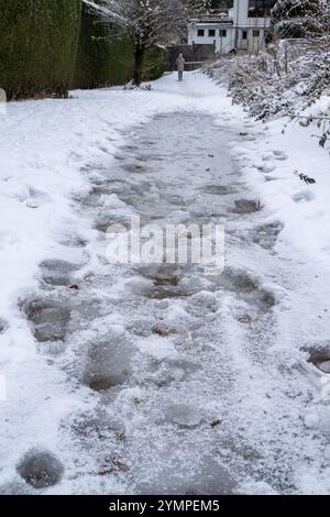 Icy Footpath in Chamonix, France Dec 2012 Stock Photo - Alamy