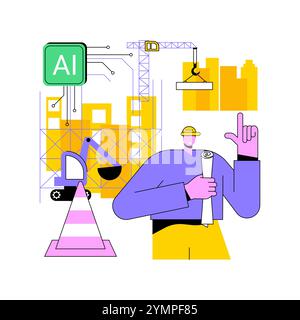 AI-Enhanced Structural Integrity abstract concept vector illustration ...