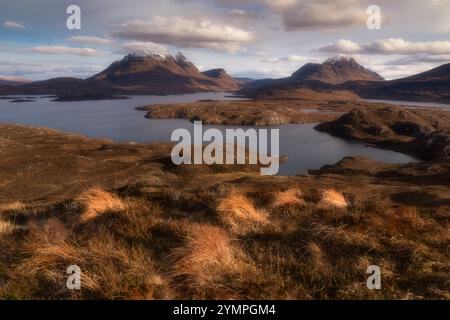 The mountains of Coigach and Assynt in far northwest Scotland Stock ...