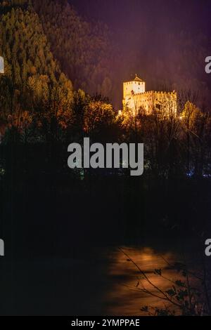 Lienz: Schloss Bruck Castle, river Isel in Osttirol, East Tyrol, Tirol ...