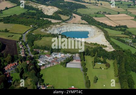 Aerial view William Brookes School and Shadwell Quarry near Much ...
