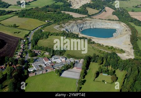 Aerial view William Brookes School and Shadwell Quarry near Much ...