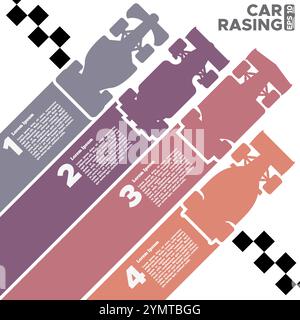 Racing cars on the finish line. Side view. Vector illustration Stock ...