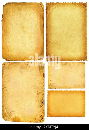 old papers pages set isolated on the white Stock Photo - Alamy