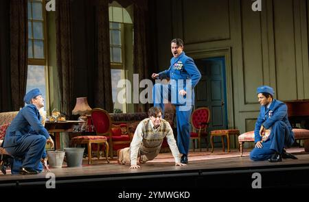 l-r: Thomas Atkins (Nemorino), Reece Causton, Brandon Cedel (Dulcamara ...