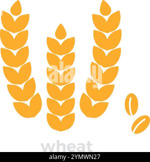 spikelet yellow wheat color icon vector illustration Stock Vector Image ...