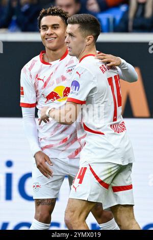 Leipzig's Christoph Baumgartner celebrates after scoring his side's ...