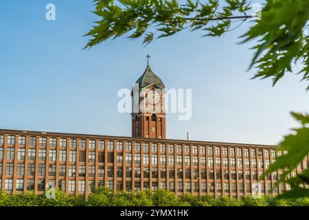 Iconic Ayer Mill clock tower and nineteenth century brick mill building ...