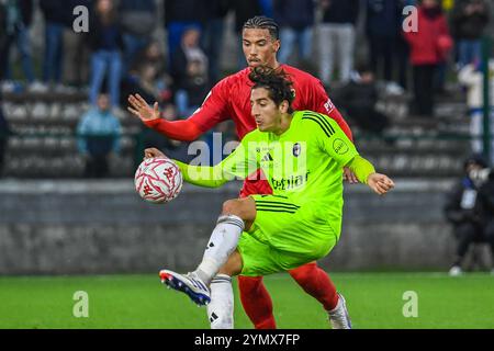 Samuele Angori (Pisa) fights for the ball against Brooke Dion Nelson ...