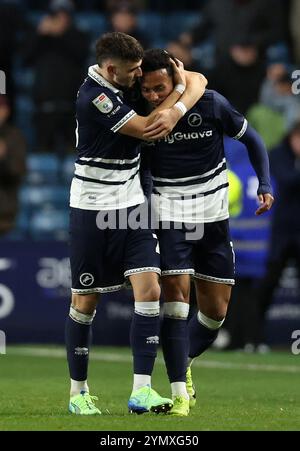 Millwall's Femi Azeez celebrates after scoring his sides second goal ...