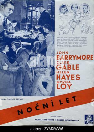 NIGHT FLIGHT, Clark Gable, Helen Hayes, John Barrymore, 1933 Stock ...