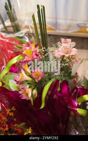 Bouquet of colorful flowers, composition of multi-colored roses ...