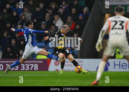 Devan Tanton of Chesterfield crosses the ball during the Sky Bet League ...