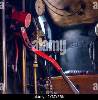 vintage steam train control handle Stock Photo - Alamy