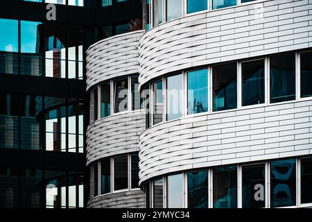 Modern Metal-Clad Facade with Sleek Horizontal Lines and Minimalist ...