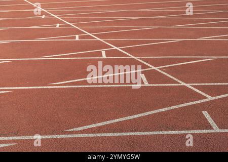 Synthetic track with white lines in the athletics stadium Stock Photo ...