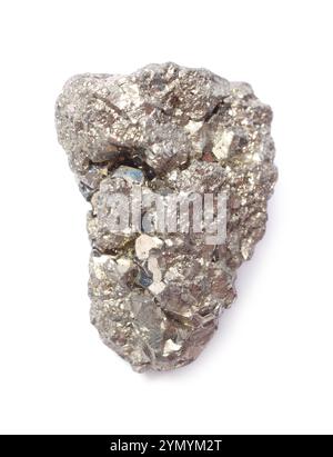 Natural gem pyrite isolated on white background Stock Photo - Alamy