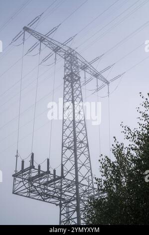 Large high voltage pylons for industry Stock Photo - Alamy