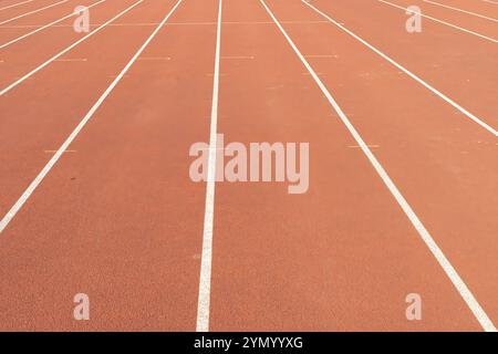 Synthetic track with white lines in the athletics stadium Stock Photo ...
