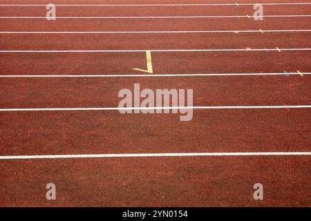Synthetic track with marks in the athletics stadium Stock Photo - Alamy