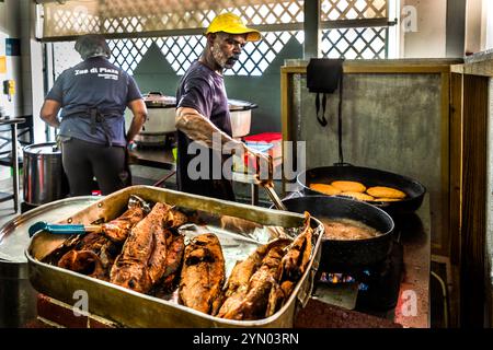 Plasa Bieu is an airy, rustic market with picnic tables and counters ...