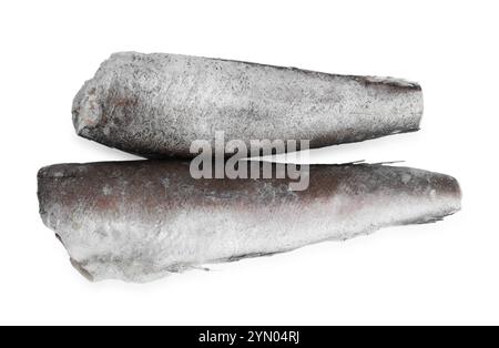 Two frozen hake fishes isolated on white Stock Photo - Alamy