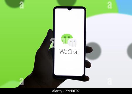 WeChat logo displayed on smartphone Stock Photo - Alamy