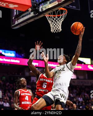 Wake Forest guard Juke Harris (2) brings the ball up the court against ...