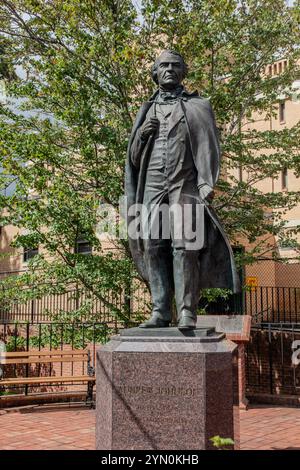 Statue of Andrew Johnson at the National Historic Site in Greeneville ...