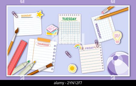 Weekly planning, back to school schedule template. Schedule design ...