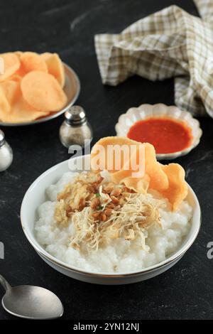 Bubur Ayam or Indonesia Chicken Porridge, Indonesian Street Food Made ...