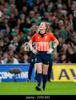 Referee Hollie Davidson in action during Women’s Rugby World Cup 2025 ...
